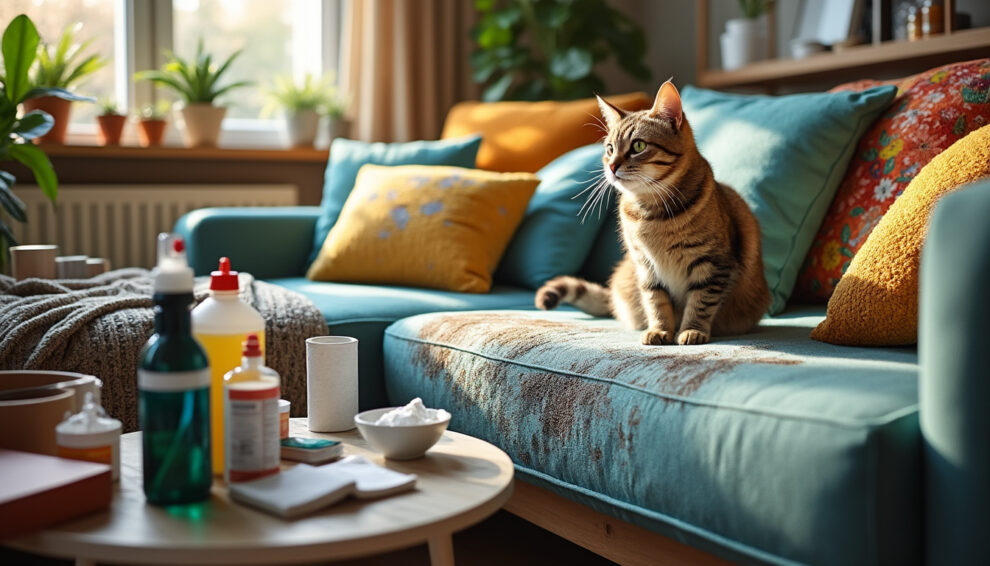 Comment enlever le pipi de chat sur un canapé